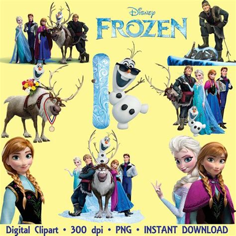 Frozen Clipart Party Digital Clipart Olaf Elsa Anna Clip Art