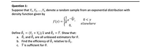 solved question 1 suppose that y1 y2 … yn denote a random