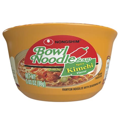 6 Pack Nongshim Bowl Noodle Spicy Kimchi Ramyun Ramen Noodle Soup