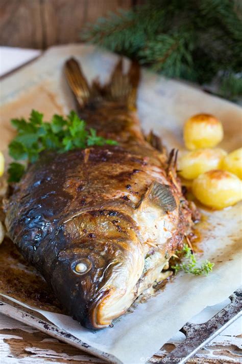 Karp Pieczony Nadziewany Pieczarkami B Food Good Food Savoury Food