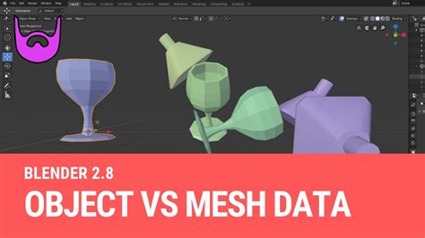 Object Vs Mesh Data Blender 28 Youtube