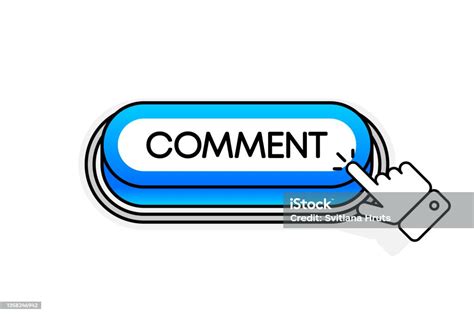 흰색 배경에 격리 된 비문 주석이있는 파란색 3d 버튼입니다 마우스 커서 선형 설계 벡터 그림입니다 가방에 대한 스톡 벡터 아트 및 기타 이미지 Istock