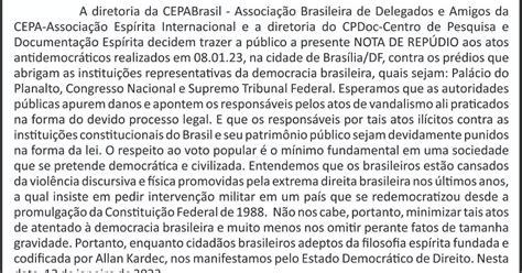 Cepabrasil Nota De RepÚdio Aos Atos AntidemocrÁticos