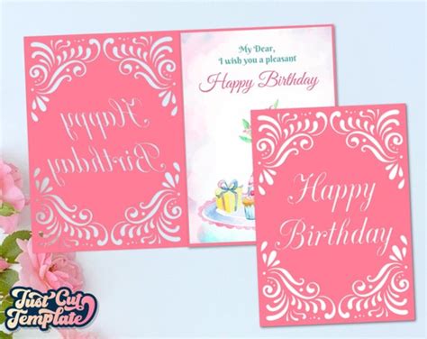 Happy Birthday SVG Card Cricut Birthday Greeting Card Laser Etsy