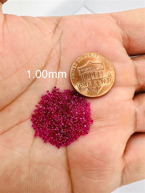 Synthetic Ruby Round Diamond Cut 100 Piece Lot Available In 080mm
