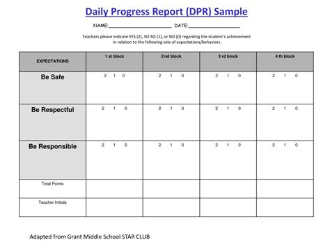 Ppt Daily Progress Report Dpr Sample Name