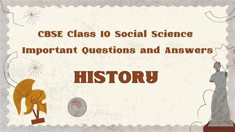 CBSE Class 10 Social Science History Chapter Wise Important Questions