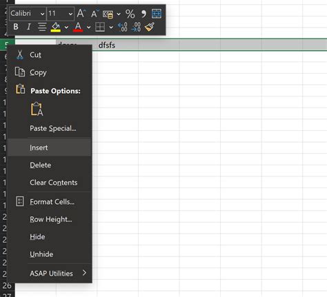 excel right click insert row missing microsoft qanda