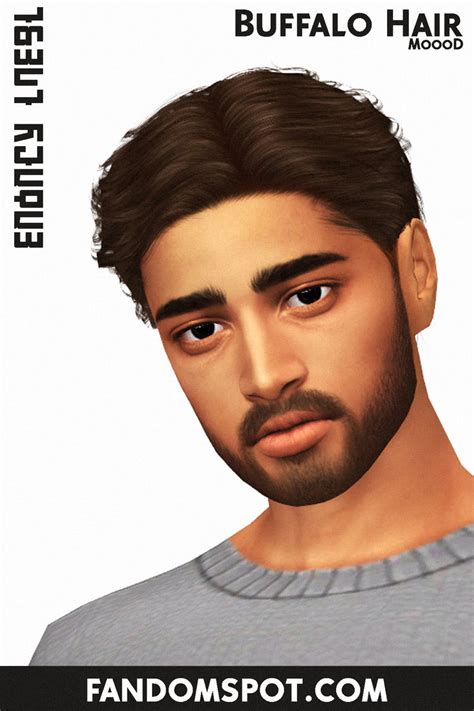 Buffalo Hair By Moood Ts4 Cc In 2024 Sims 4 Brown Hair Jheri Curl