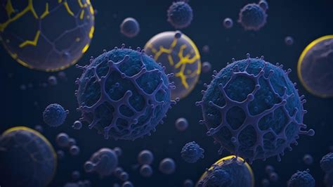 Premium Ai Image Microscopic View Of A Cluster Of Cells And Molecules Of Spherical Viruses