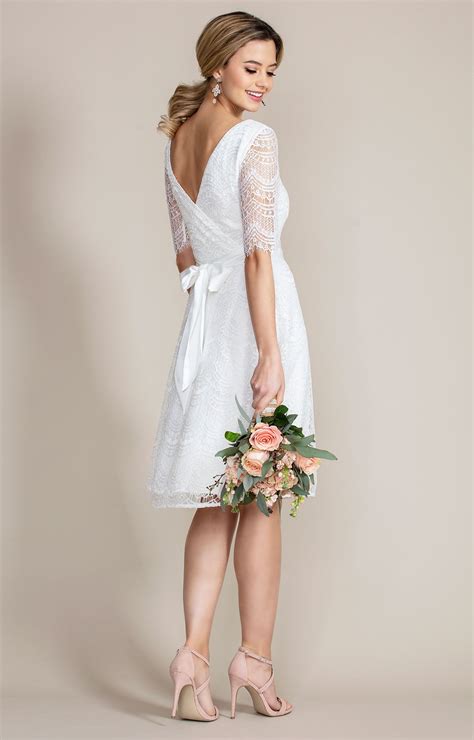 Evie Lace Dress Short Ivory By Alie Street Short Lace Dress Wedding Dresses Lace Bridal Dresses