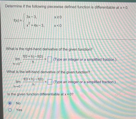 solved determine if the following piecewise defined function