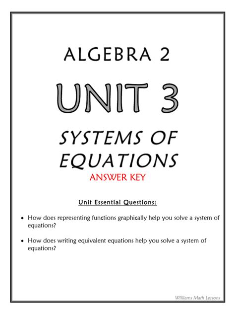 Alg2 Guided Notes Unit 3 Systems Of Equations Answer Key Pdf