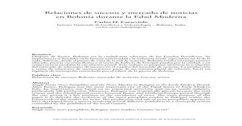 Relaciones De Sucesos Y Mercado De Noticias En · Las Relaciones De