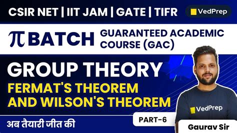 Wilson S Theorem Group Theory Mathematics CSIR NET IIT JAM GATE VedPrep Maths