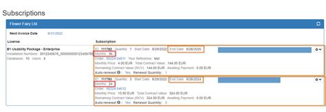 how to add more subscriptions with the same end date to the existing