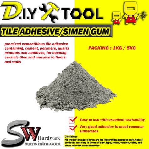 Tile Adhesivesimen Gumgum Cement Grey 1kg5kg Lazada