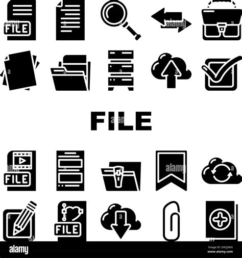 File Computer Digital Document Icons Set Vector Stock Vector Image Art Alamy