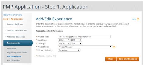 The Pmp Application Documenting Your Experience Project Vanguards