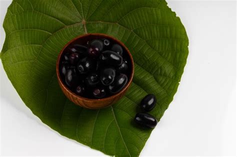 Premium Photo Java Plum Or Indian Blackberryisolated Image With White Background