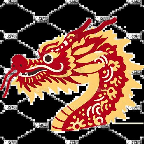 春节龙年新年过年新春除夕中国风中式国潮国风中国龙龙头元素素材素材 花瓣网