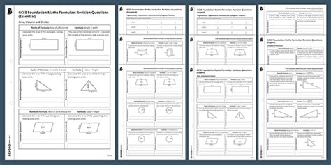 Gcse Foundation Maths Revision Questions Formulae