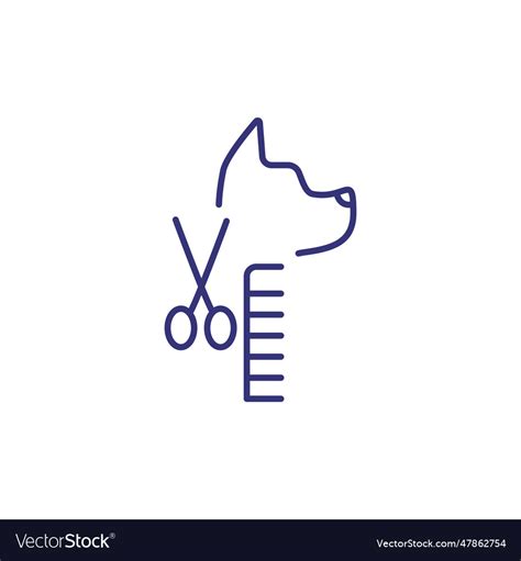 Grooming Service Line Icon Royalty Free Vector Image