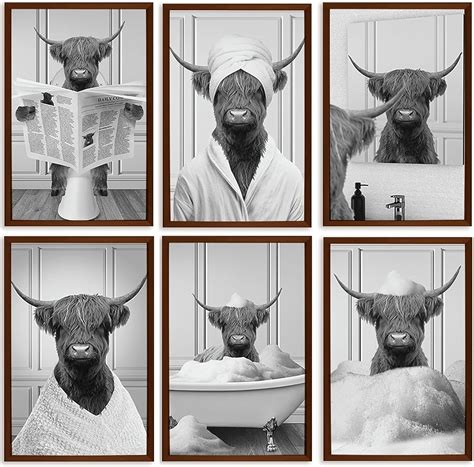 Modern Highland Cow Art Prints Funny And Masculine