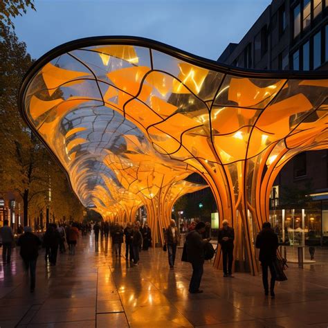 Colourful Shopping Mall Weather Canopy Architecture Dwa Development