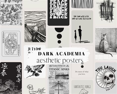 Dark Academia Grunge Aesthetic Postersvintage Room Etsy