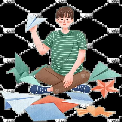 手绘 手工人物贴纸 纸飞机素材 花瓣网 手绘 手工人物贴纸 纸飞机素材 花瓣网