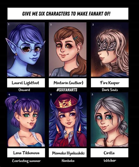 Six Fanarts Challenge By Mintarin On Deviantart