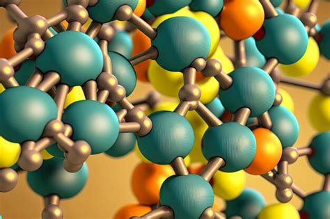 Premium Photo Connected Spheres And Chains In Single Structure In Molecule Closeup