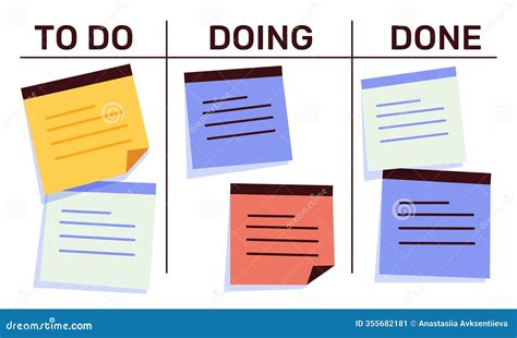Task Management Kanban Board For Planning And Tracking Work Process Doing Done Columns With