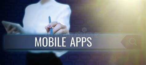 Conceptual Caption Mobile Apps Word Written On A Software Application