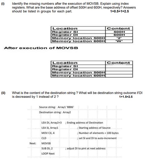Solved I Identify The Missing Numbers After The Execution