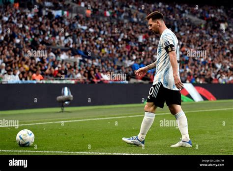 Lionel Messi Of Argentina Reacts During The Finalissima Trophy 2022