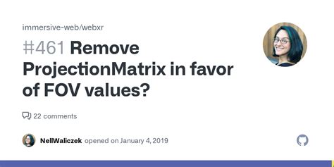 Remove Projectionmatrix In Favor Of Fov Values · Issue 461