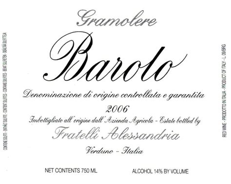 Fratelli Alessandria Barolo Gramolere 2006