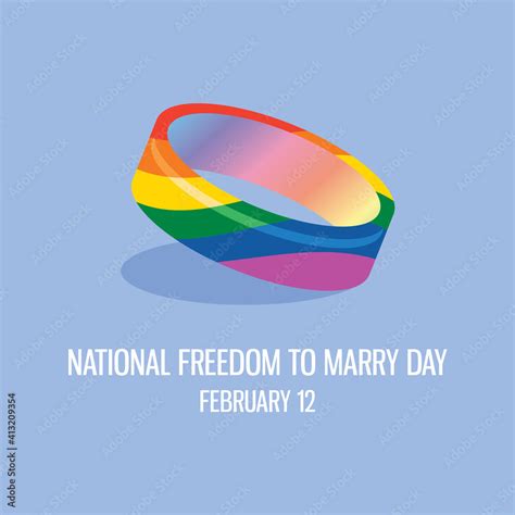 National Freedom To Marry Day Vector Rainbow Wedding Ring Vector Same Sex Marriage Support