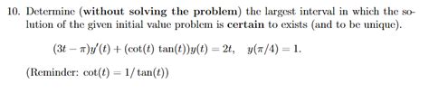 Solved Determine Without Solving The Problem The Largest Chegg