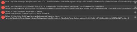 Build Error Windows Unity 2020 1 6f1 Unity Engine Unity Discussions