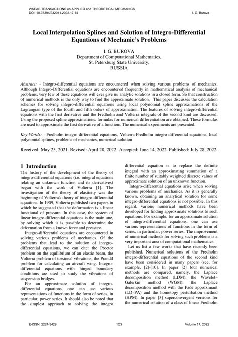 Pdf Local Interpolation Splines And Solution Of Integro Differential