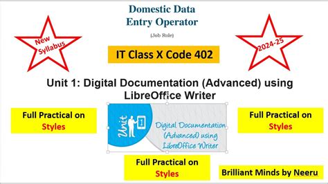 Styles In Libreoffice Class 10 It 402 New Syllabus 2024 25 Class 10