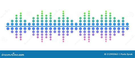 Sound Wave Symbol Feature Evenly Spaced Horizontal Line With Sinusoidal Dotted Waves That Peak