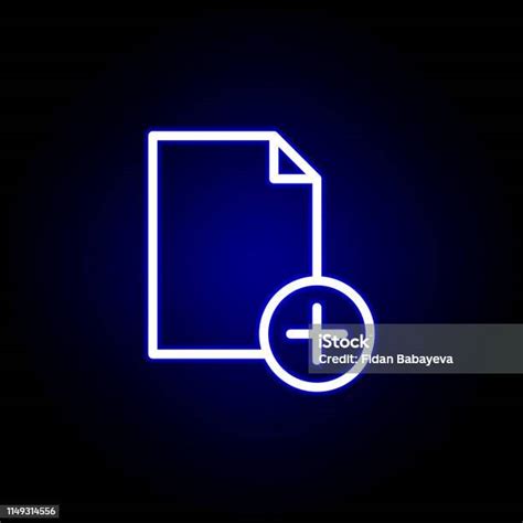 새로운 문서 페이지 플러스 네온 스타일의 아이콘 웹에 사용할 수 있습니다 로고 모바일 앱 Ui Ux 네온에 대한 스톡 벡터 아트 및 기타 이미지 Istock