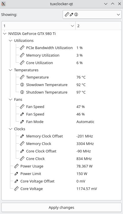 Tuxclocker Gpu Monitoring And Tweaking Utility For Linux