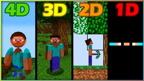 Playing Minecraft 4d 3d 2d 1d Afar19pro Minecraft But 4d Vs 3d