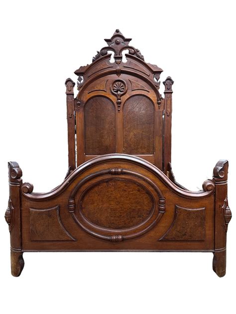 Monumental Victorian Walnut High Back Bed Frame Auction