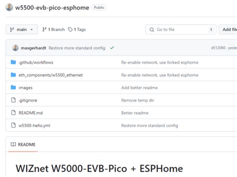 W5500 Evb Pico Esphome
